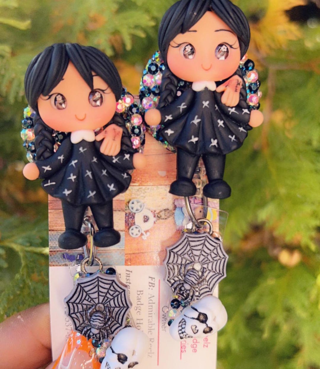 Gothic Girl Cute Nurse Badge Retractable Badge Holder Stethoscope ID ...