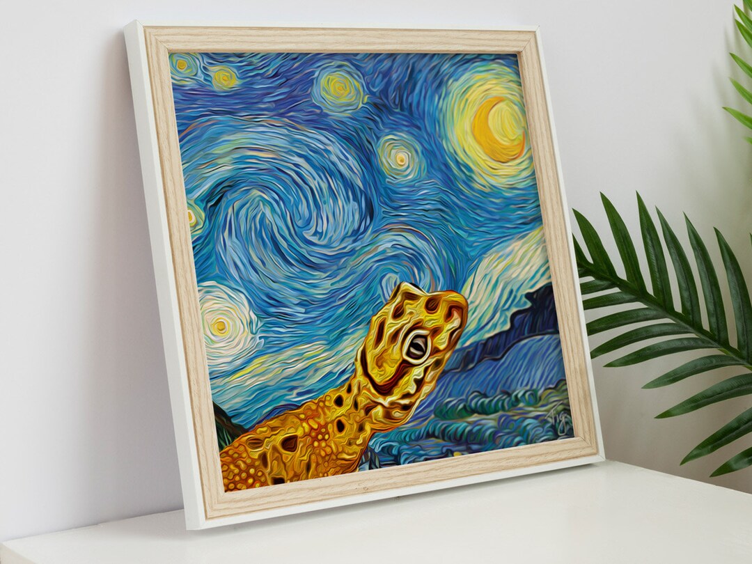 Leopard Gecko Starry Night V3 Van Gogh Print Banded Gecko - Etsy