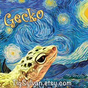 Leopard Gecko Starry Night V2 Van Gogh Print Leopard Gecko - Etsy