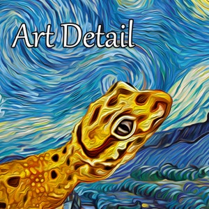 Leopard Gecko Starry Night V3, Van Gogh Print, Banded Gecko Art Poster ...