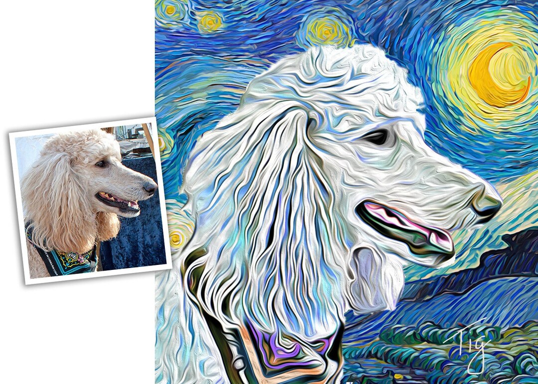 DIGITAL Starry Night Portrait of Your Pet Custom Pet Art From - Etsy