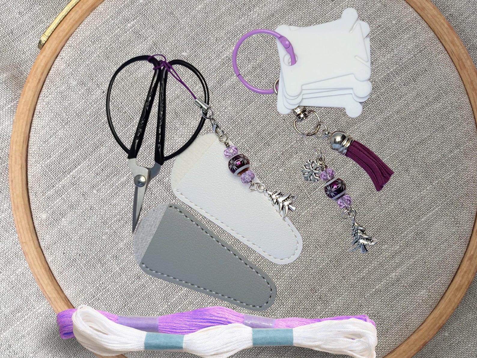 Beaded Fob and Black Handled Embroidery Scissor Set With Personalized ...