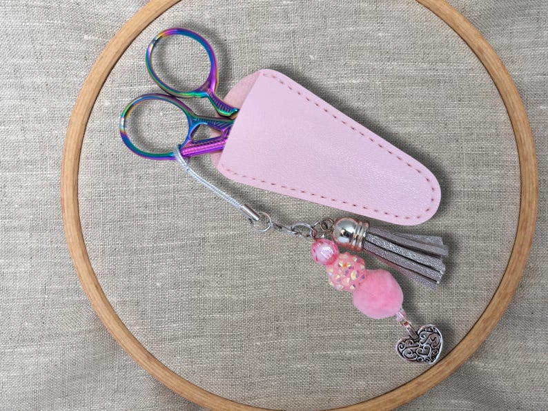 Stork Embroidery Scissors With Pink Beaded Tassel Charm - Etsy