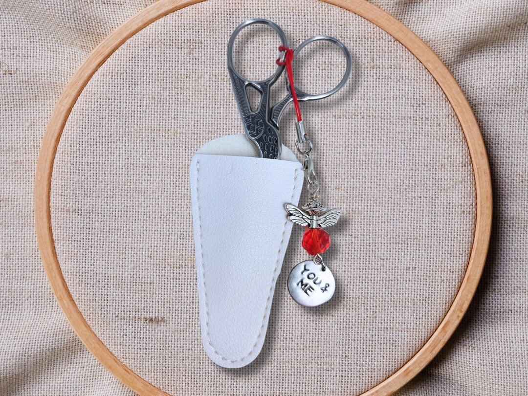 Scissor Fob Set: Red Crystal Guardian Angel Charm, Crafting Gift - Etsy
