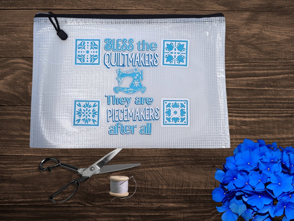 Vinyl Mesh Quilt Project Bag, Personalized Waterproof Travel Bag ...