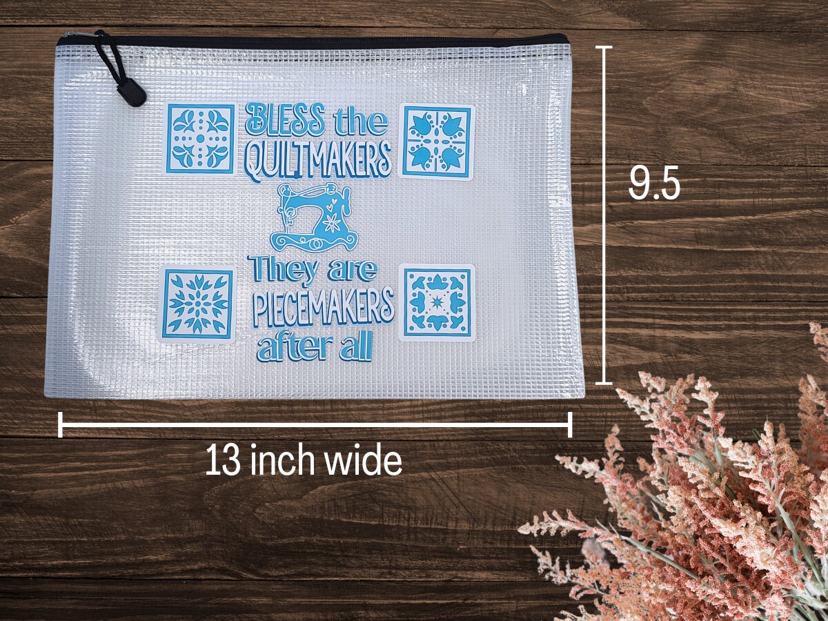 Vinyl Mesh Quilt Project Bag, Personalized Waterproof Travel Bag ...