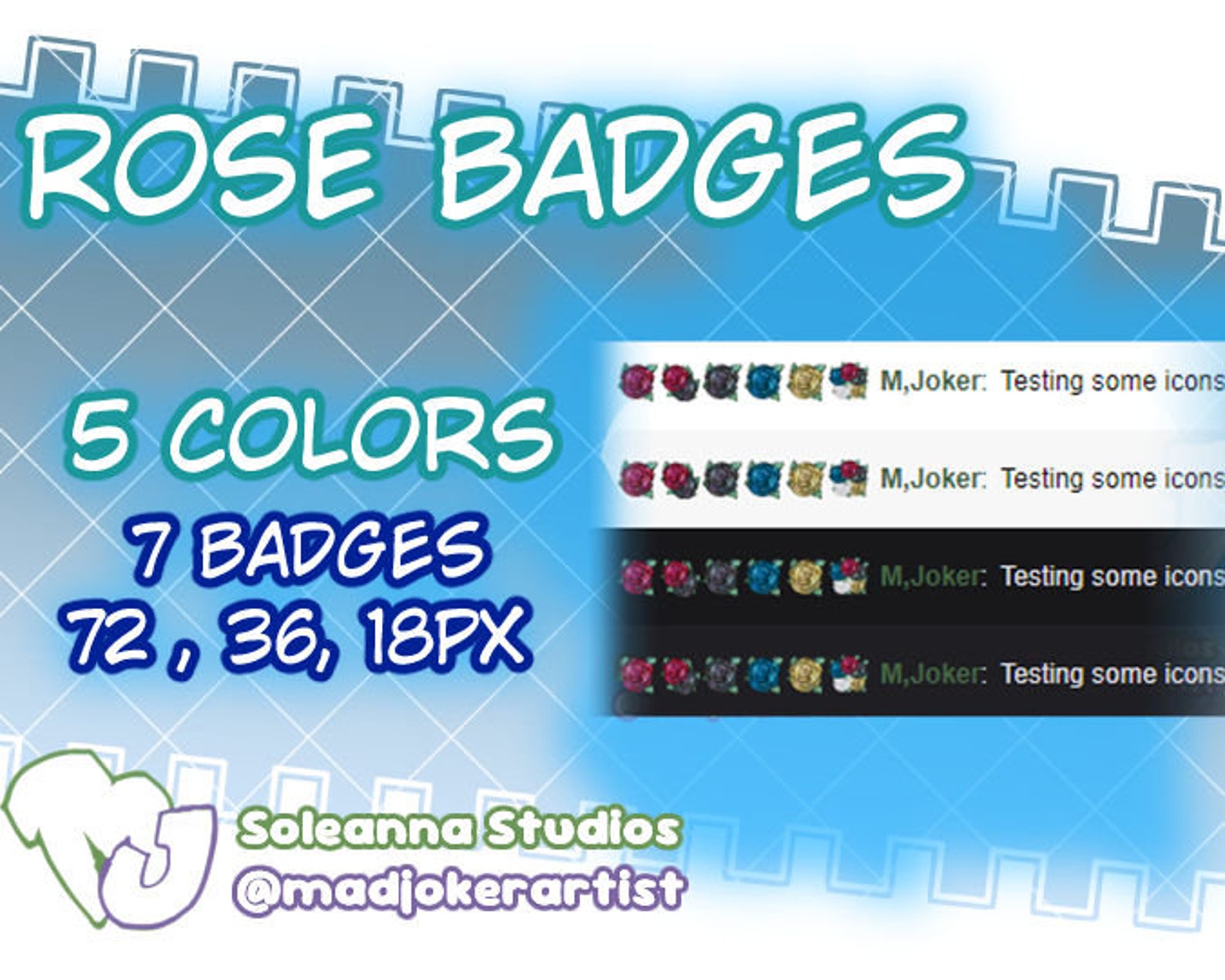 Rose Badges for Twitch | Twitch Channel Badge Icon | Twitch Emotes ...