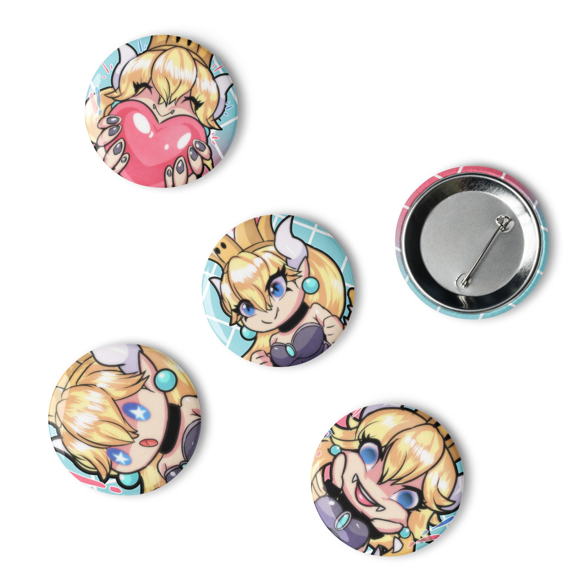 Super Crown Bowsette Buttons Set of 5 - Etsy