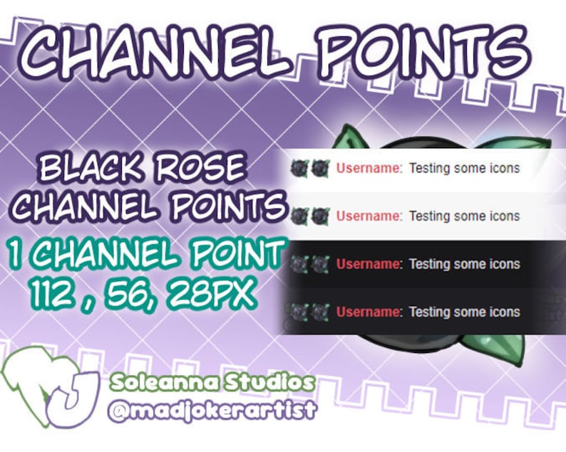 BLACK Rose Channel Points for Twitch | Twitch Channel Point Icon ...