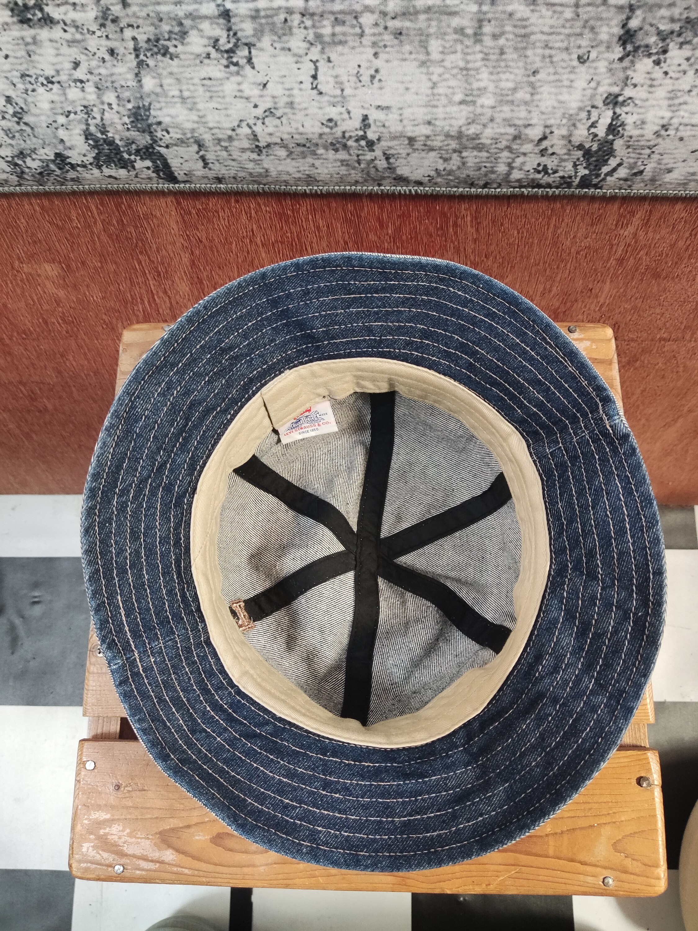 Vintage Levis Denim Bucket Hat Levis Blue Hat Embroidery Logo Levis ...
