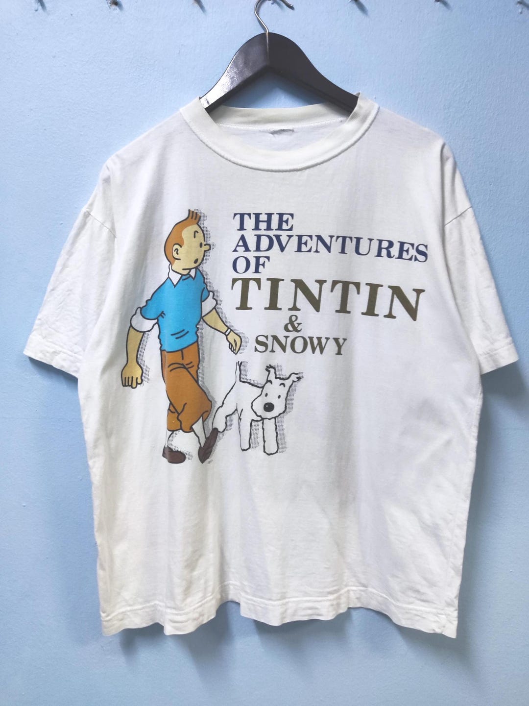 The Adventures of Tintin and Snowy T-shirt Comic Strip Vintage Tee Size ...
