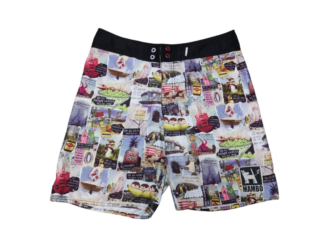 Mambo Beach Print Swim Trunks , Beach Pants, Surfing, Size S - Etsy