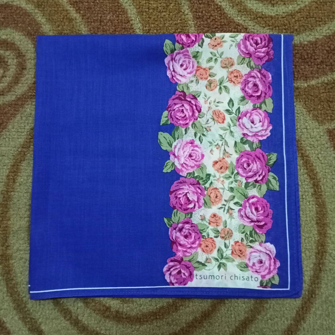 Vintage Tsumori Chisato Flowers Handkerchief Floral Neckerchief Pocket ...