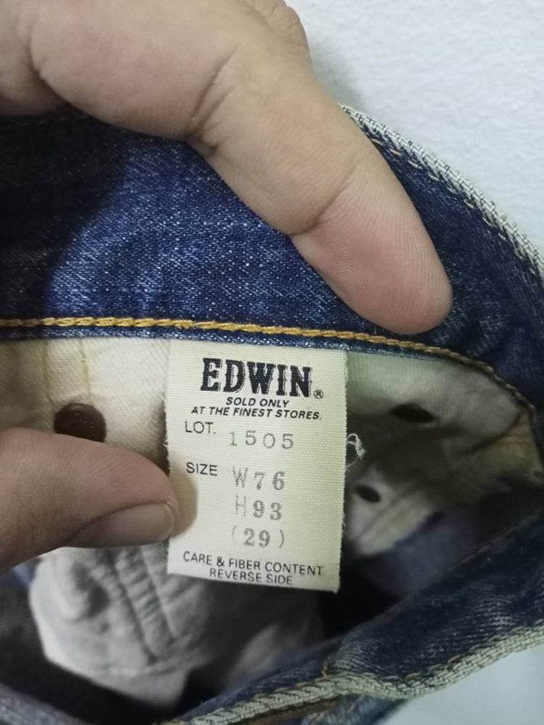 Vintage Edwin 505 Japan Selvedge Denim Jeans Waist 29 Mens Japan Faded Blue Distressed Denim ...