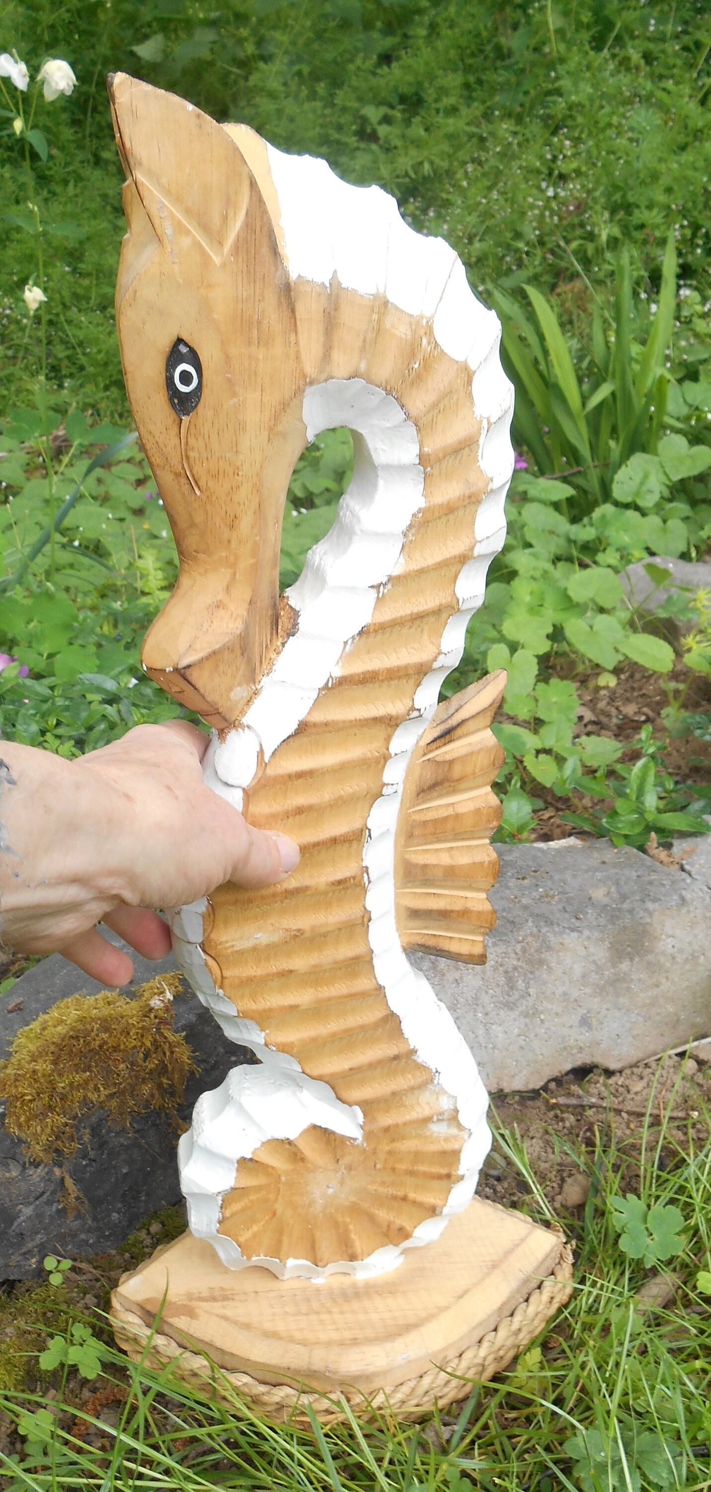 Vintage Seahorse Albasia Wood Sculpture 20 Tall, Indonesian Hand Carved ...