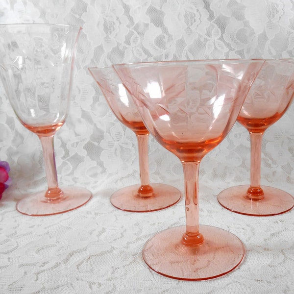 Pink Stemware - Etsy