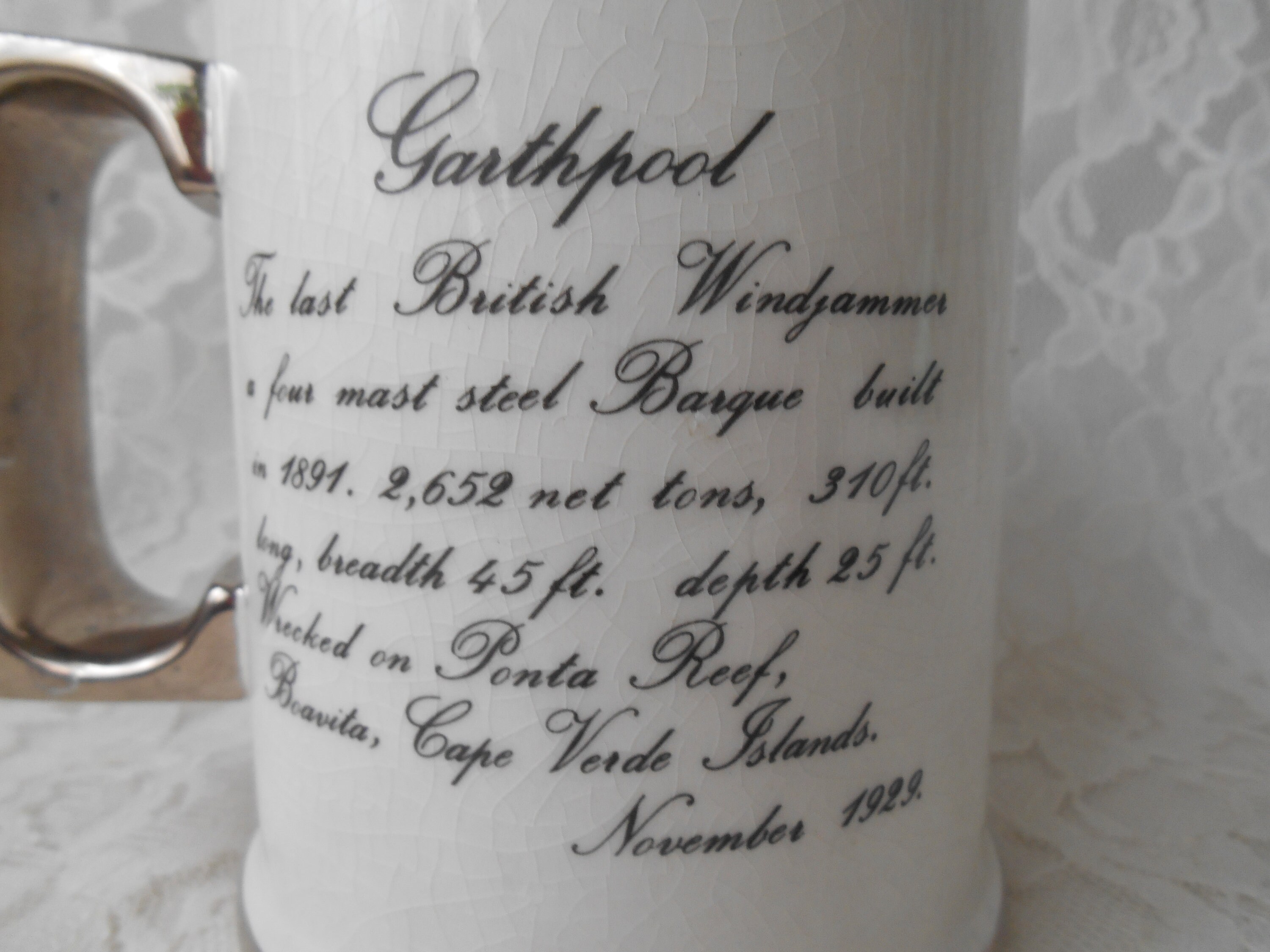 Vintage Cup Mug Sailing Ship Arthur Wood Historic Garthpool Windjammer ...