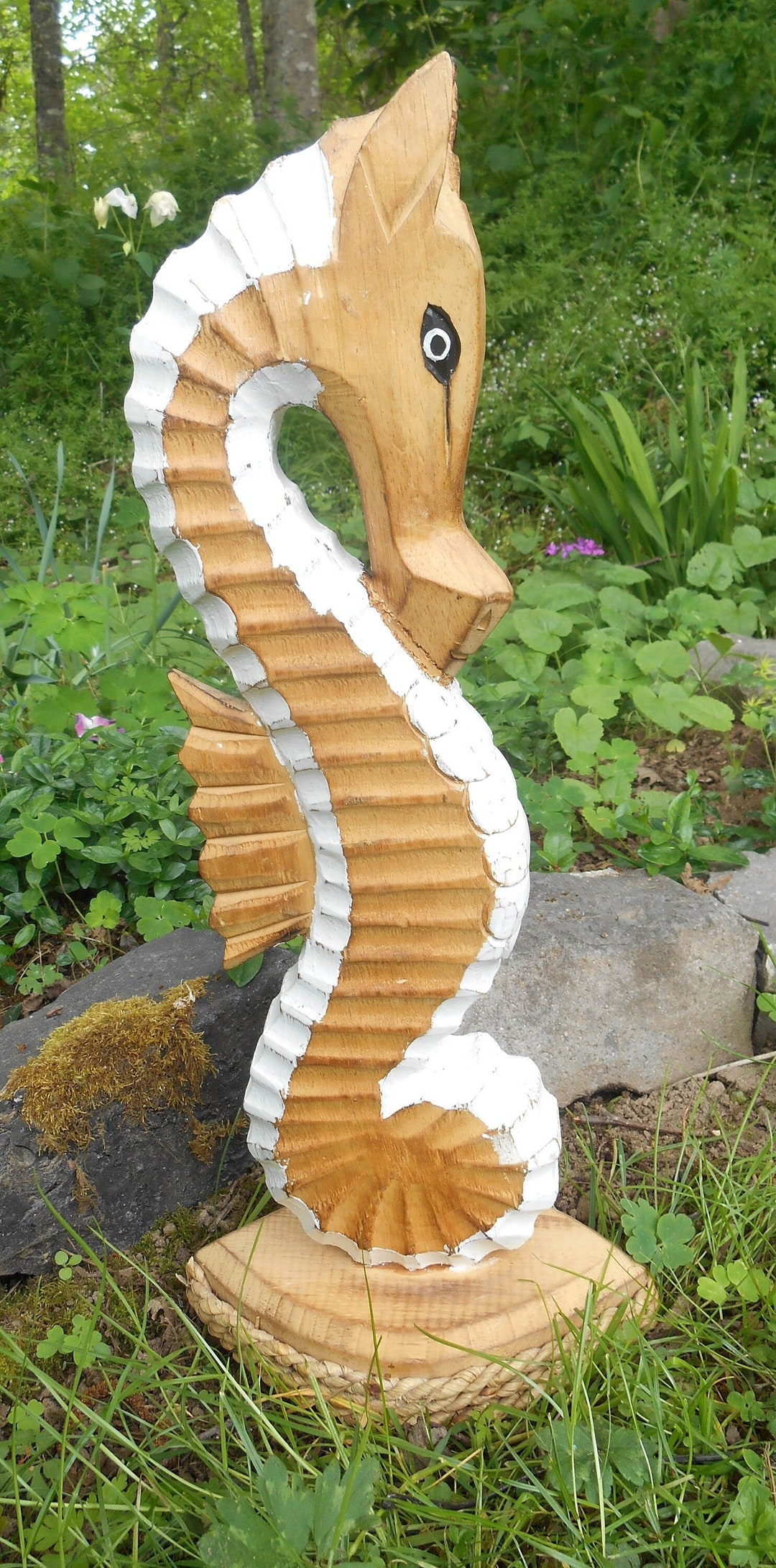 Vintage Seahorse Albasia Wood Sculpture 20 Tall, Indonesian Hand Carved ...