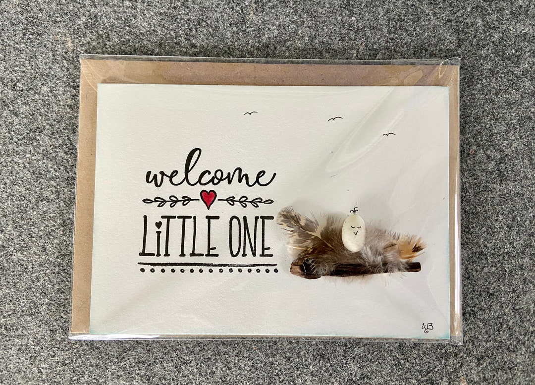 Pebble Watercolor Folding Card welcome Little One - Etsy