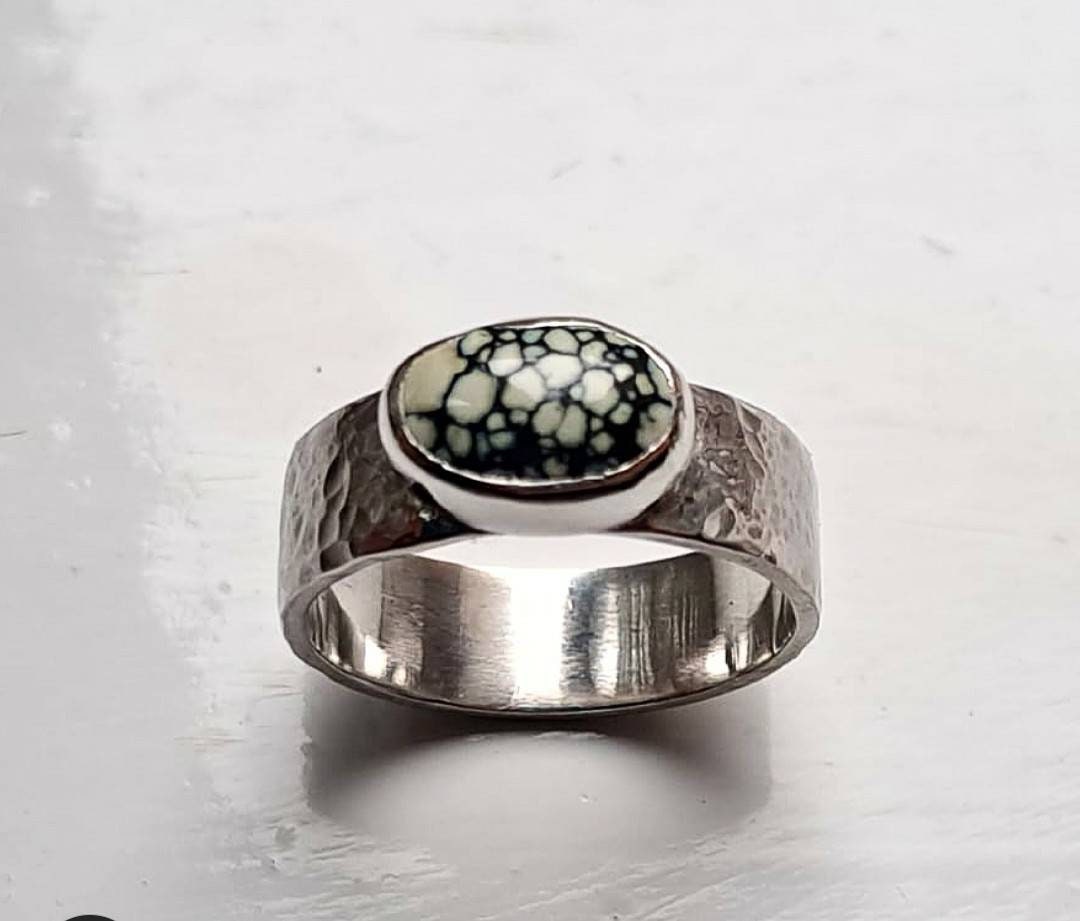 Sterling Silver New Lander Turquoise Ring New Lander - Etsy