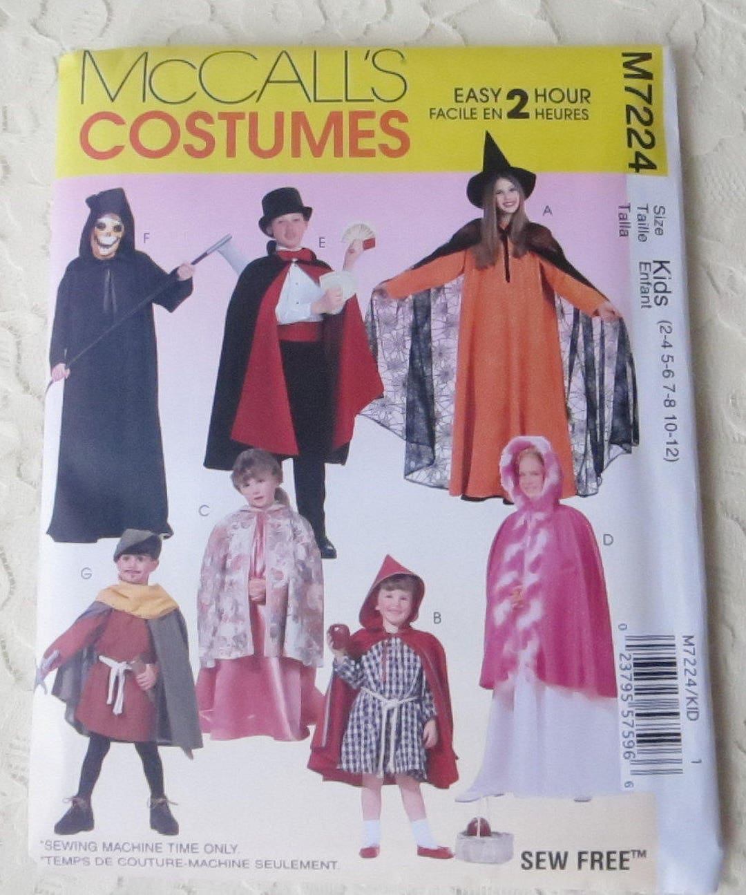 Mccalls M7224 Costume Pattern Witch Grim Reaper Red Riding Hood Wizard ...