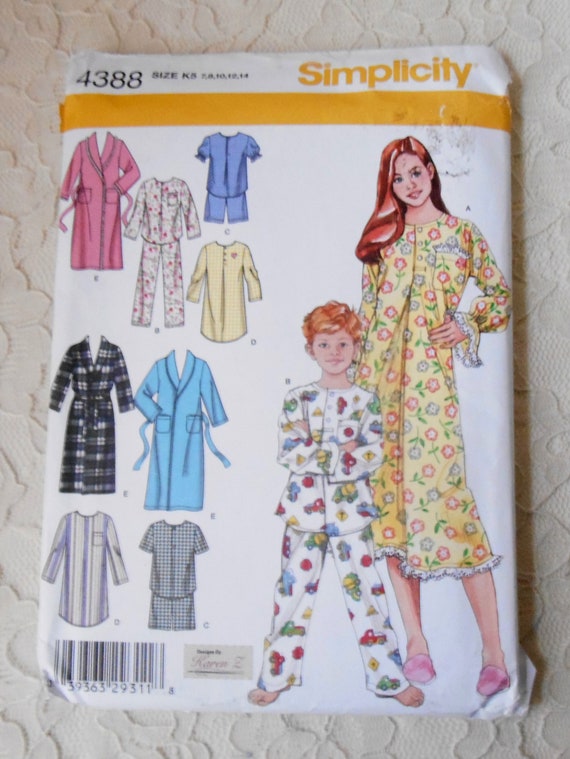 Simplicity 4388 Sewing Pattern Nightgown Pajamas Robes Tops - Etsy