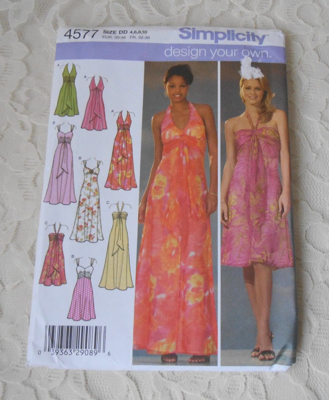 Simplicity Sewing Pattern 4577 Bodice & Length Variations Halter Dress ...