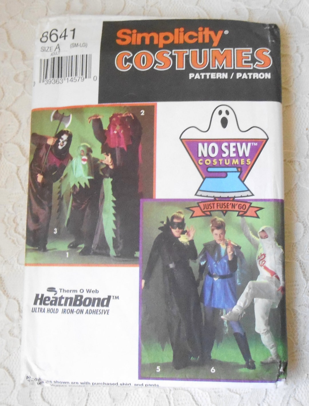 Simplicity 8641 No Sew Pattern Costumes Nina Warrior Swamp Monster Grim ...