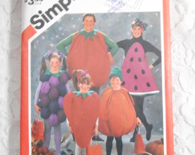 Simplicity 6192 Costume Sewing Pattern Fruit Strawberry Tomato Pumpkin ...