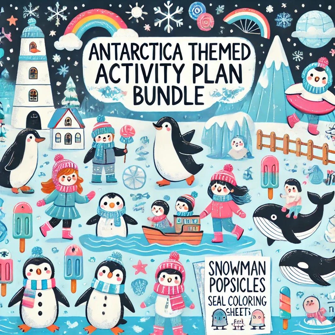 Antarctica Monthly Theme Activity Plans Bundle for Daycare, Preschool ...