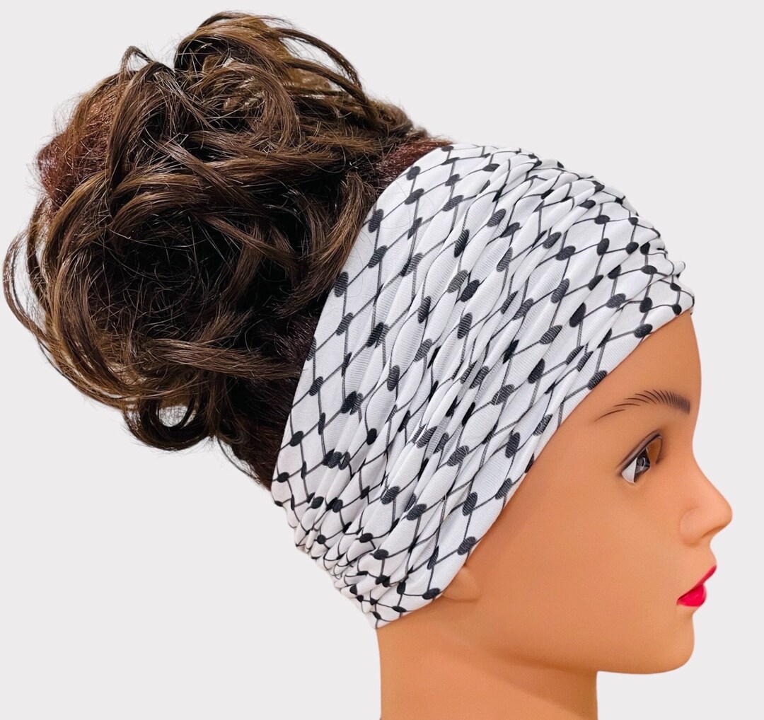 Kufiya Scrunch Headbands, Extra Wide Headband, Workout Headband ...