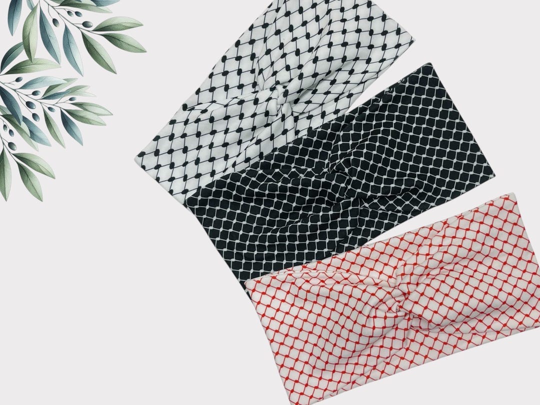 Kufiya Headband, Palestine Headband, Twist Headband, Double Twist ...