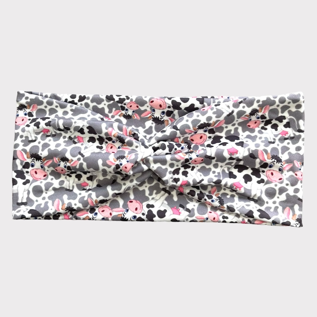 Cow Headband, Extra Wide Headband, Nurse Headband, Wide Headband ...