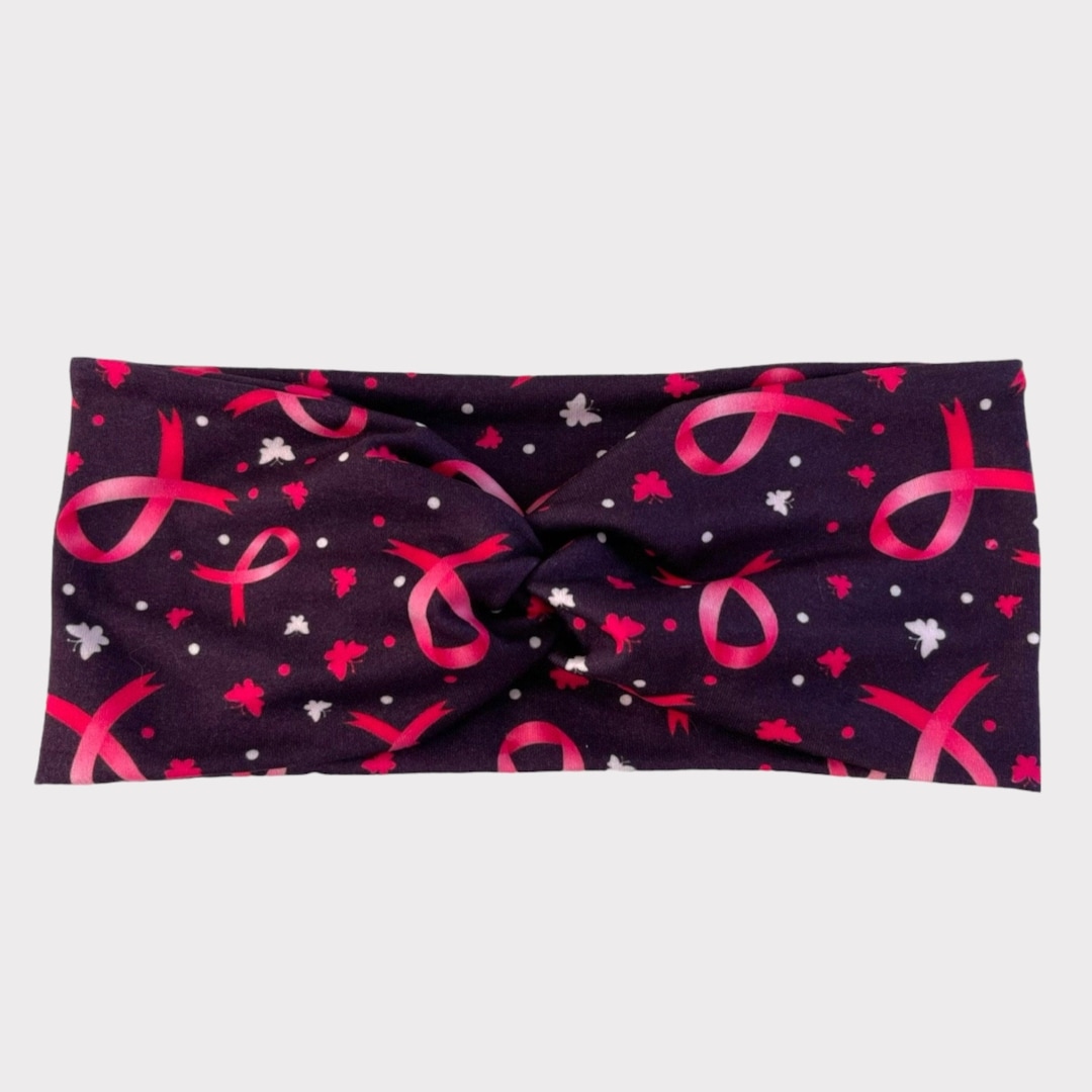 Breast Cancer Headband, Awareness Headband, Butterfly Headband, Wide ...