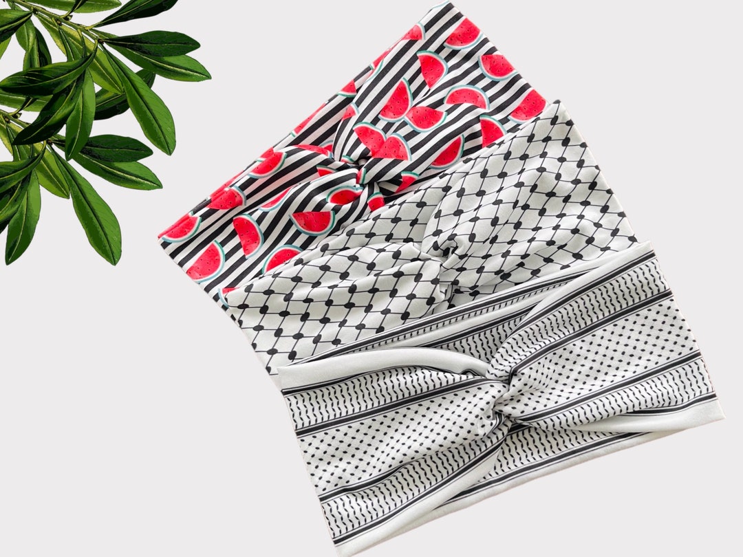 Kufiya Headband, Palestine Headband, Twist Headband, Double Twist ...