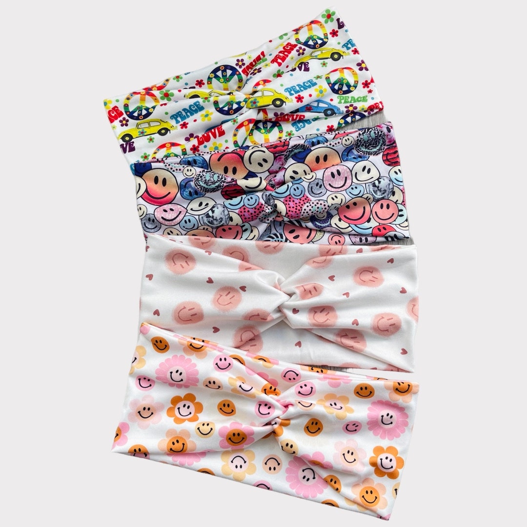 Smiley Face Headband, Extra Wide Headband, Double Twist Headband ...