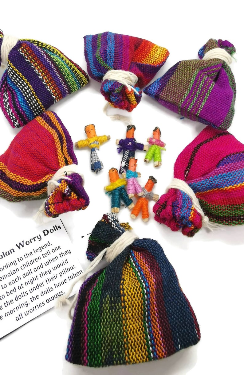 Guatemalan Worry Dolls Anxiety Gift Worry People 6 - Etsy