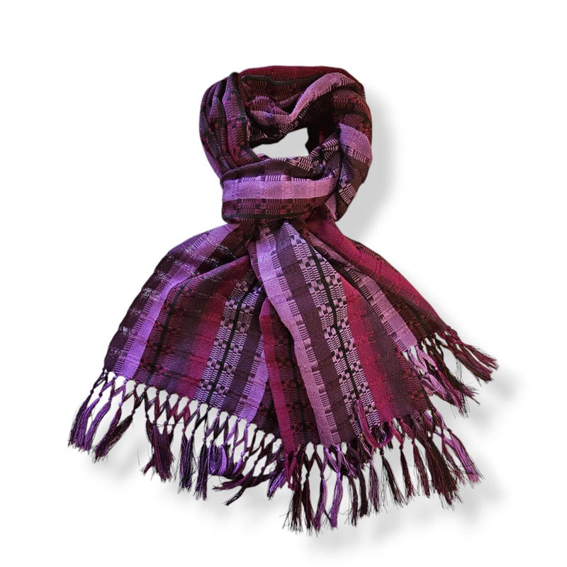 Purple Striped Scarf - Etsy