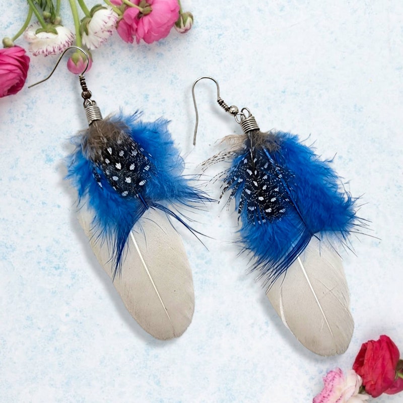 Real Feather Earrings - Etsy