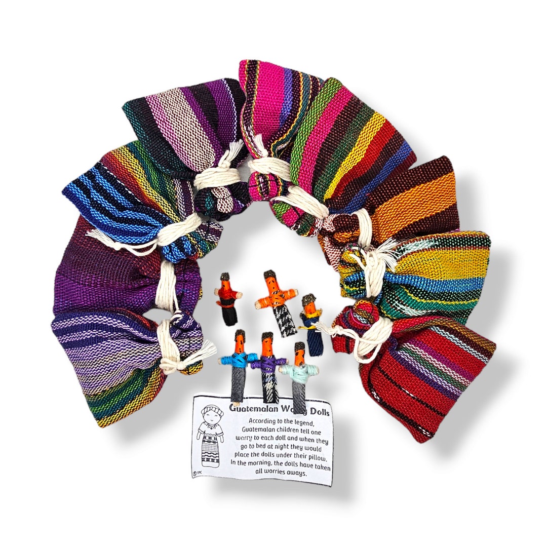Guatemalan Worry Dolls, 6 Dolls in a Bag, Trouble Dolls - Kids Party ...
