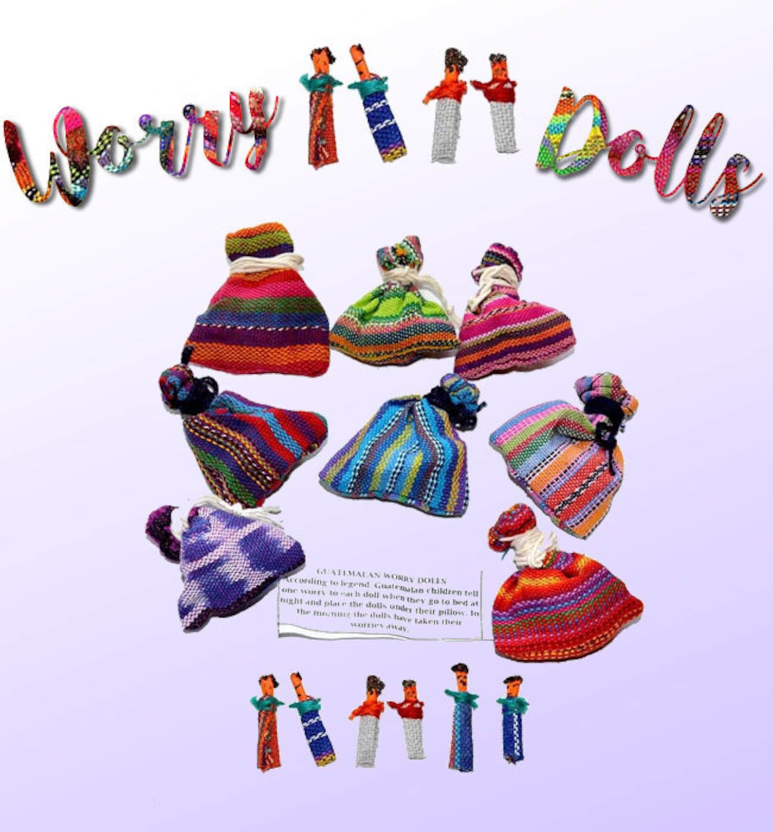 Guatemalan Worry Dolls Trouble Dolls Worry People Set of 3 - Etsy UK