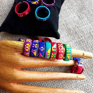 Woven Cotton Rings for Kids - Boho Chic Adjustable Jewellery - Lot of 5 ...