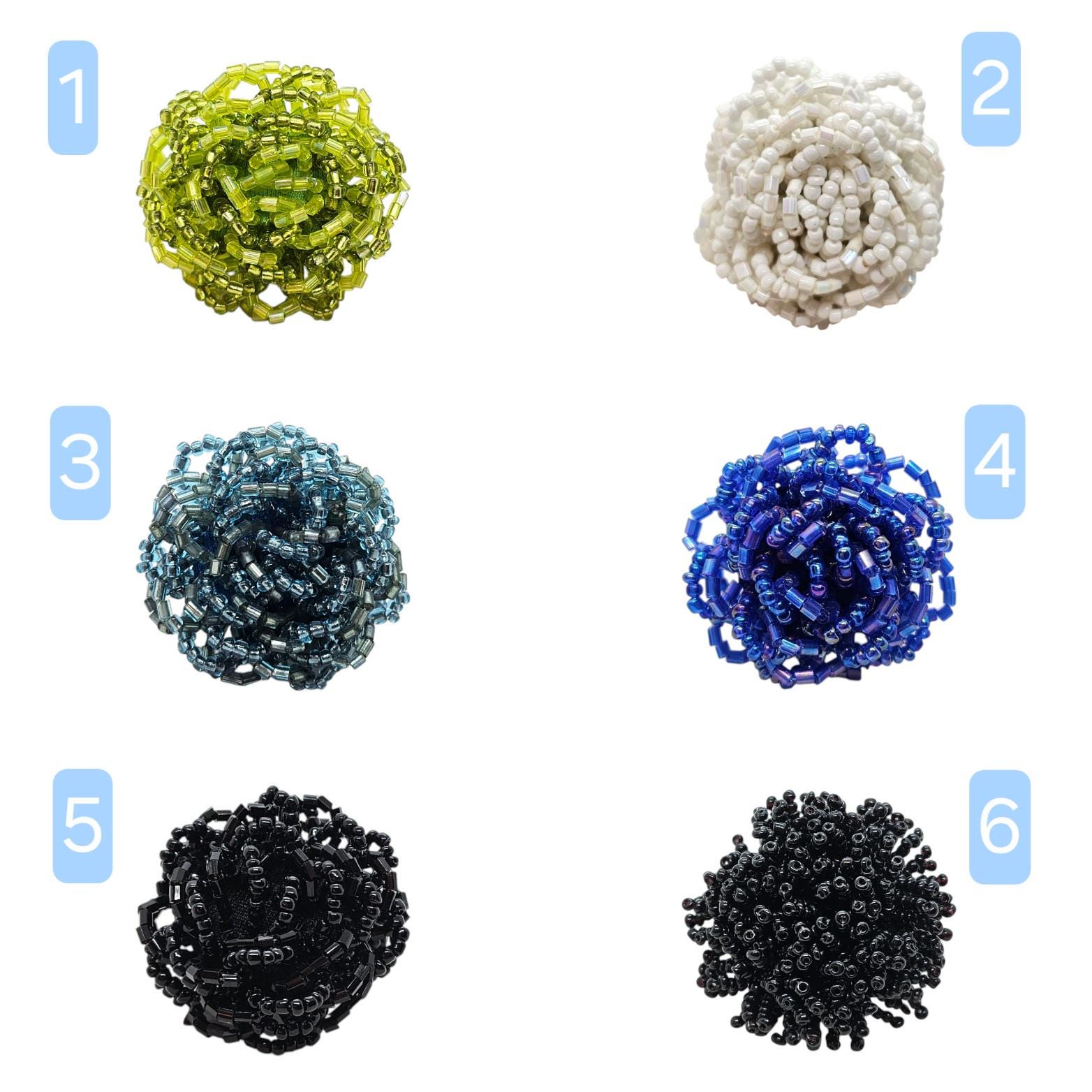 Beaded Flower Ring, Bead Cluster Ring, Pom Pom Ring, Boho Chic Jewelry ...
