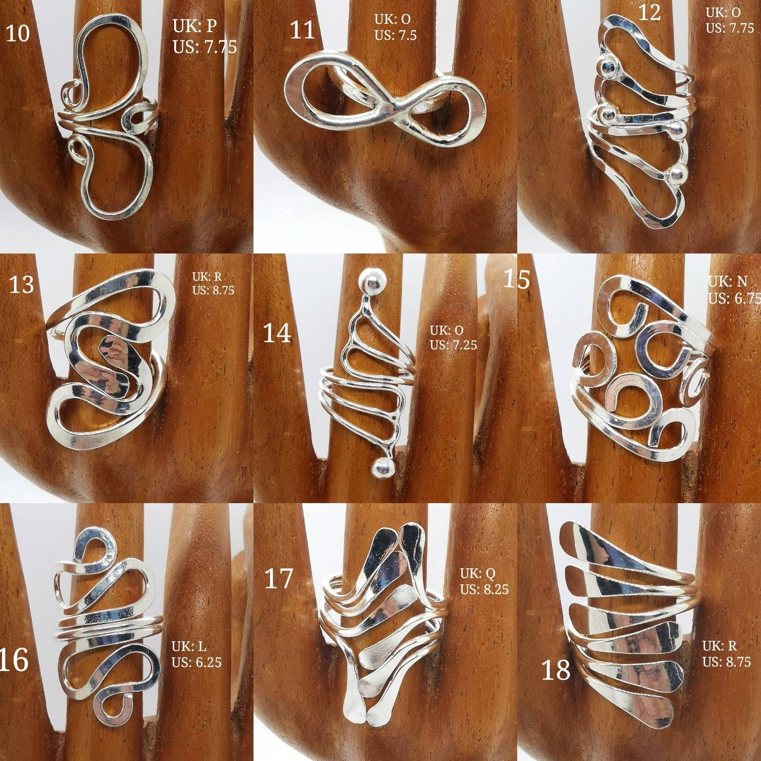 Silver Plated Ring, Wave, Swirl, Design, Mexican Ring, Statement Silver ...