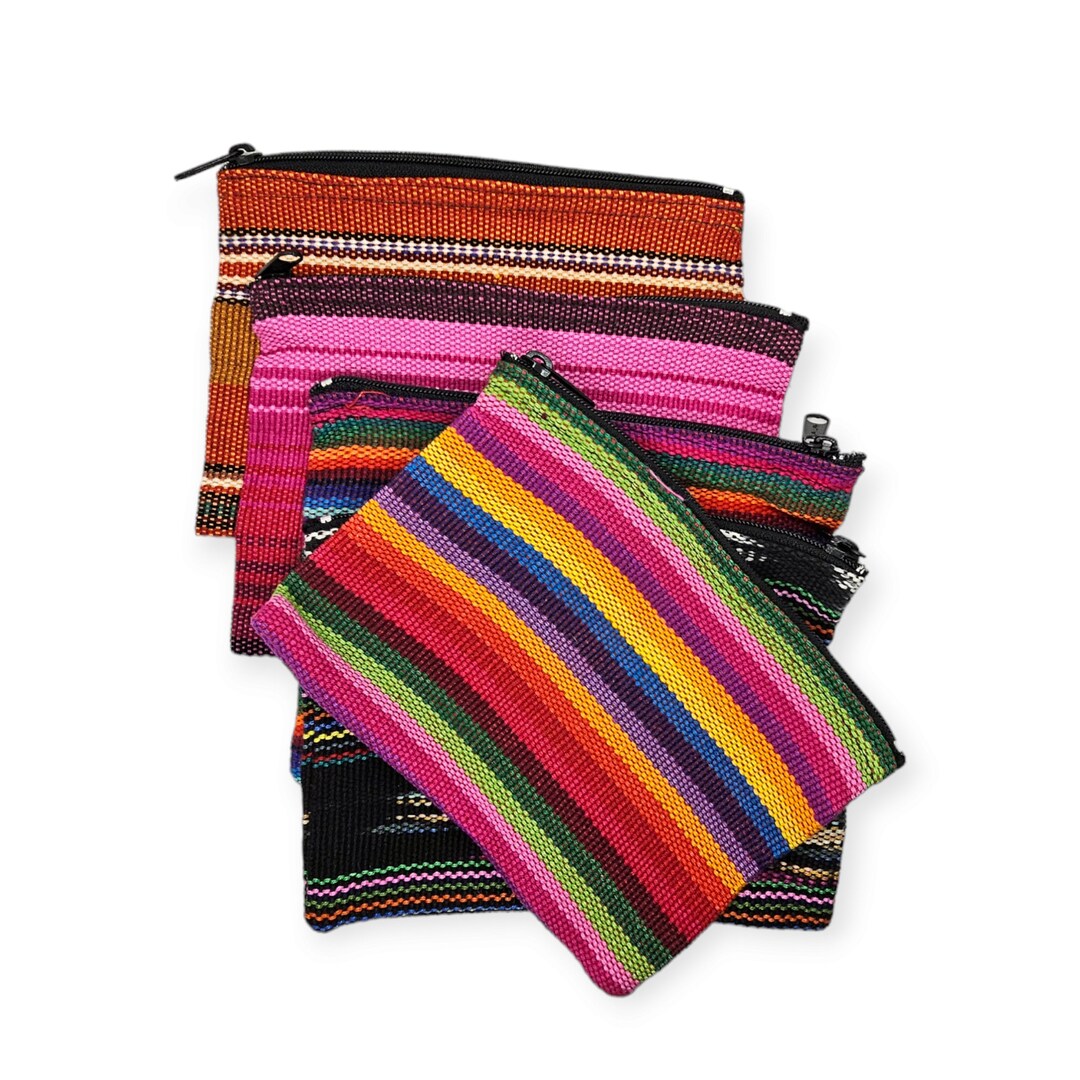 Woven Guatemalan Coin Purse Boho Chic Coin Bag Large Zippered Purse ...
