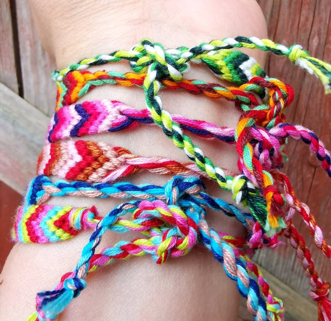 Woven Friendship Bracelets Cotton Wristband Set of 6 Wrap - Etsy UK