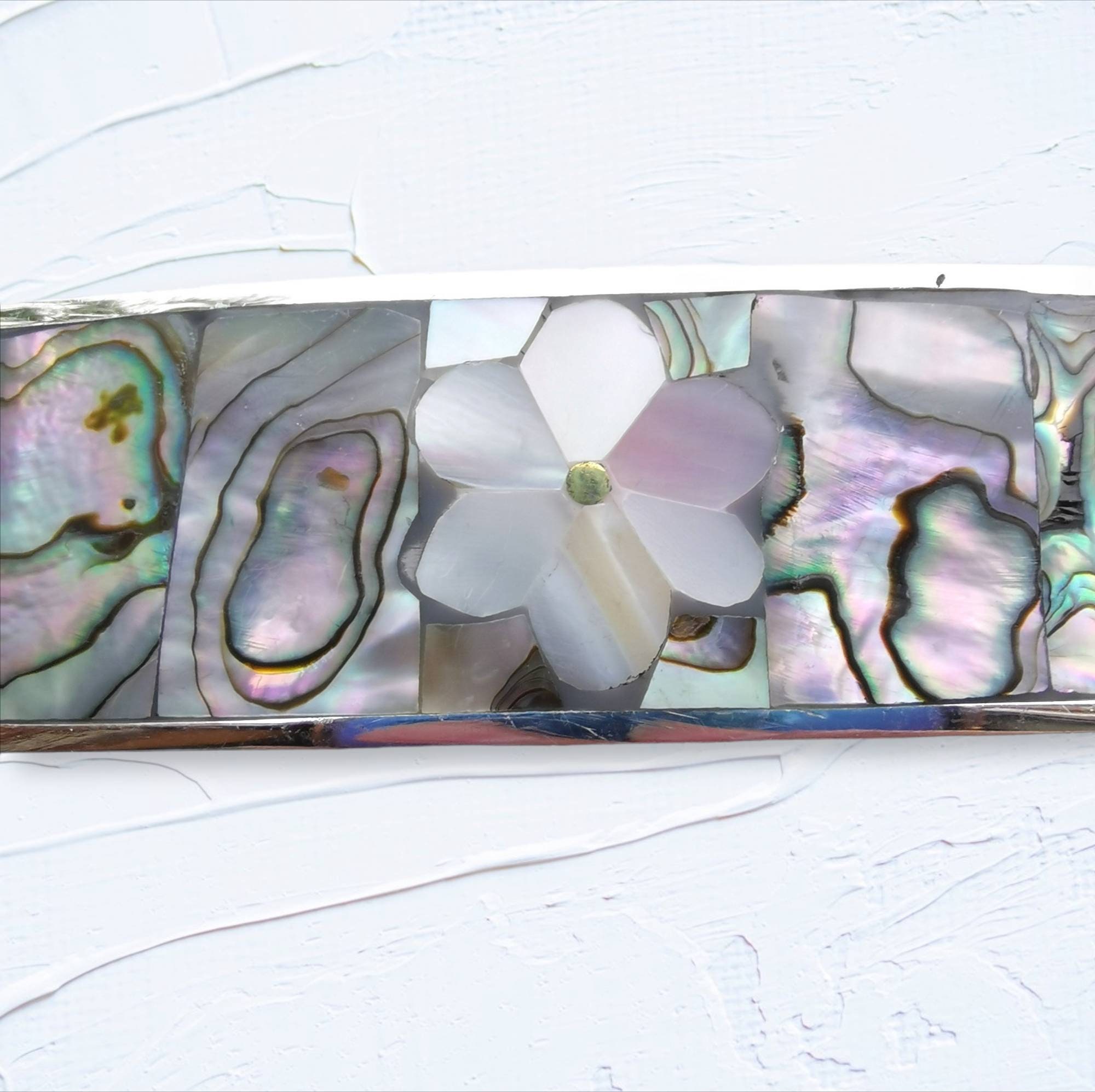 Mother of Pearl Hair Slide Abalone Shell Hair Clip Silver - Etsy