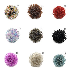 Beaded Flower Ring Bead Cluster Ring Pom Pom Ring Boho Chic - Etsy UK