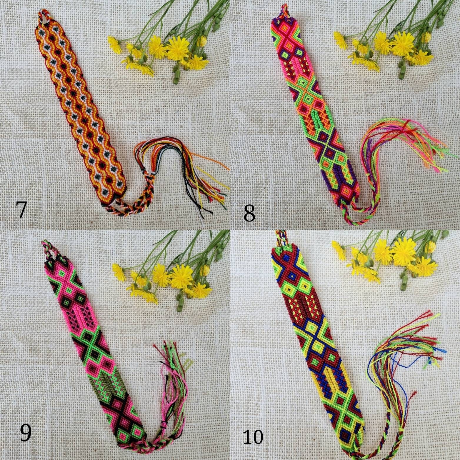Boho Woven Friendship Bracelet | Omega Knotted Floss | Wish Bracelet ...