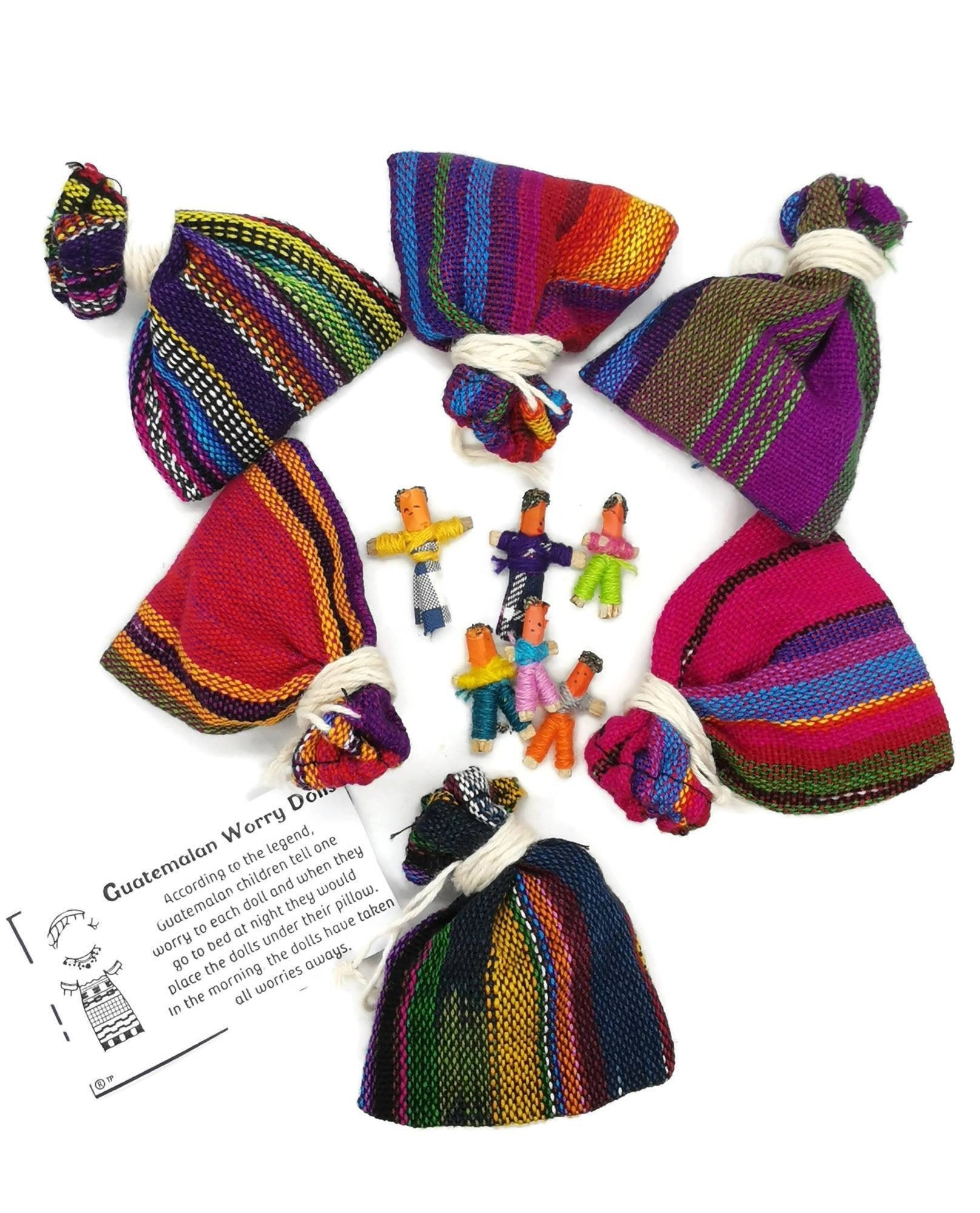 Bulk Worry Dolls Lot of 100 Pouches 6 Miniature Dolls in 1 - Etsy UK